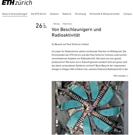 Of Accelerators and Radioactivity | Laboratory of Radiochemistry | PSI